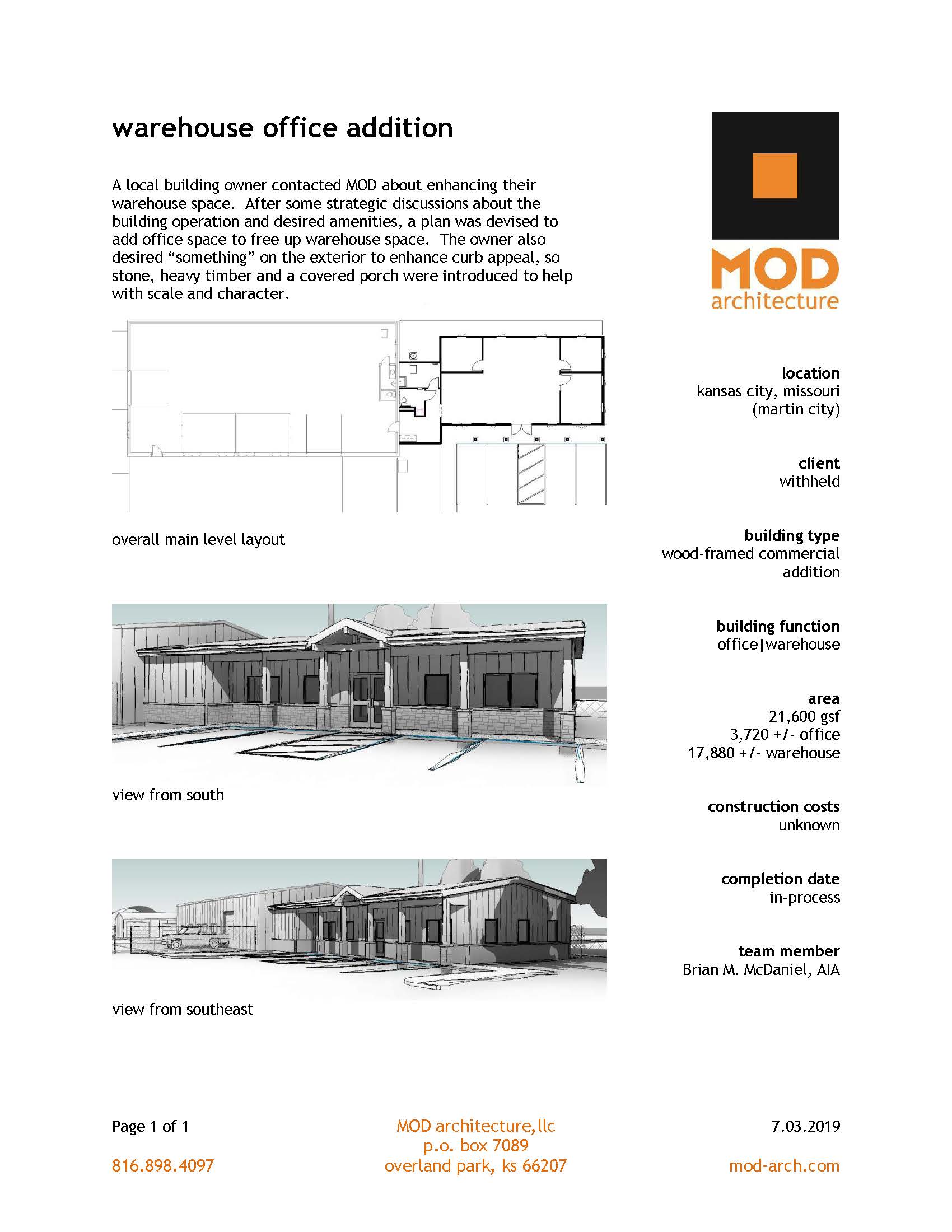 MOD: Portfolio: Warehouse Office Addition
